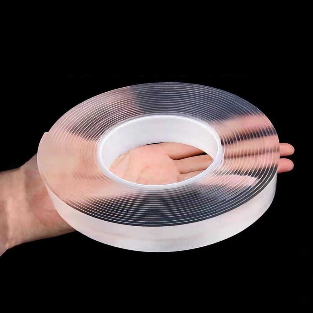 LOVEVER 1pc Double Sided Adhesive Tape Heavy Duty Transparent Washable Ultra-Strong Two Sided ...