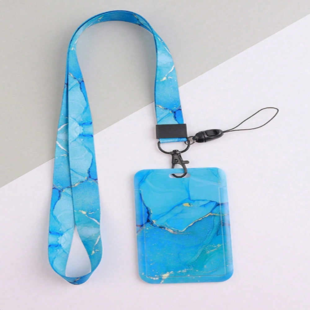 LOVEVER 1pc Marbling Creativity Sliding ID Badge Holder With Lanyard ...