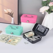 Cash Box with Lock Coin Box Money Saving Box Case Lockable Storage Box ...