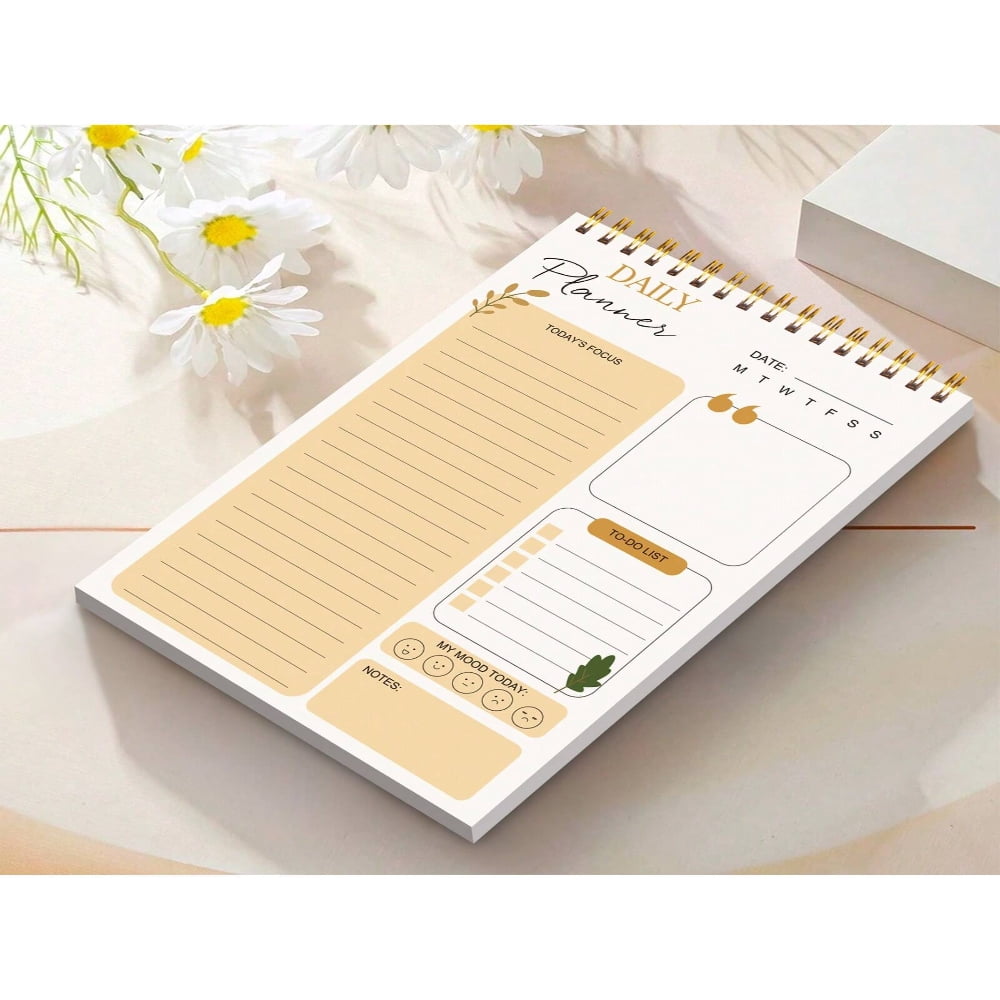 LOVEVER 1pc Spiral Daily Planner To Do List Notepad - Undated Goals ...