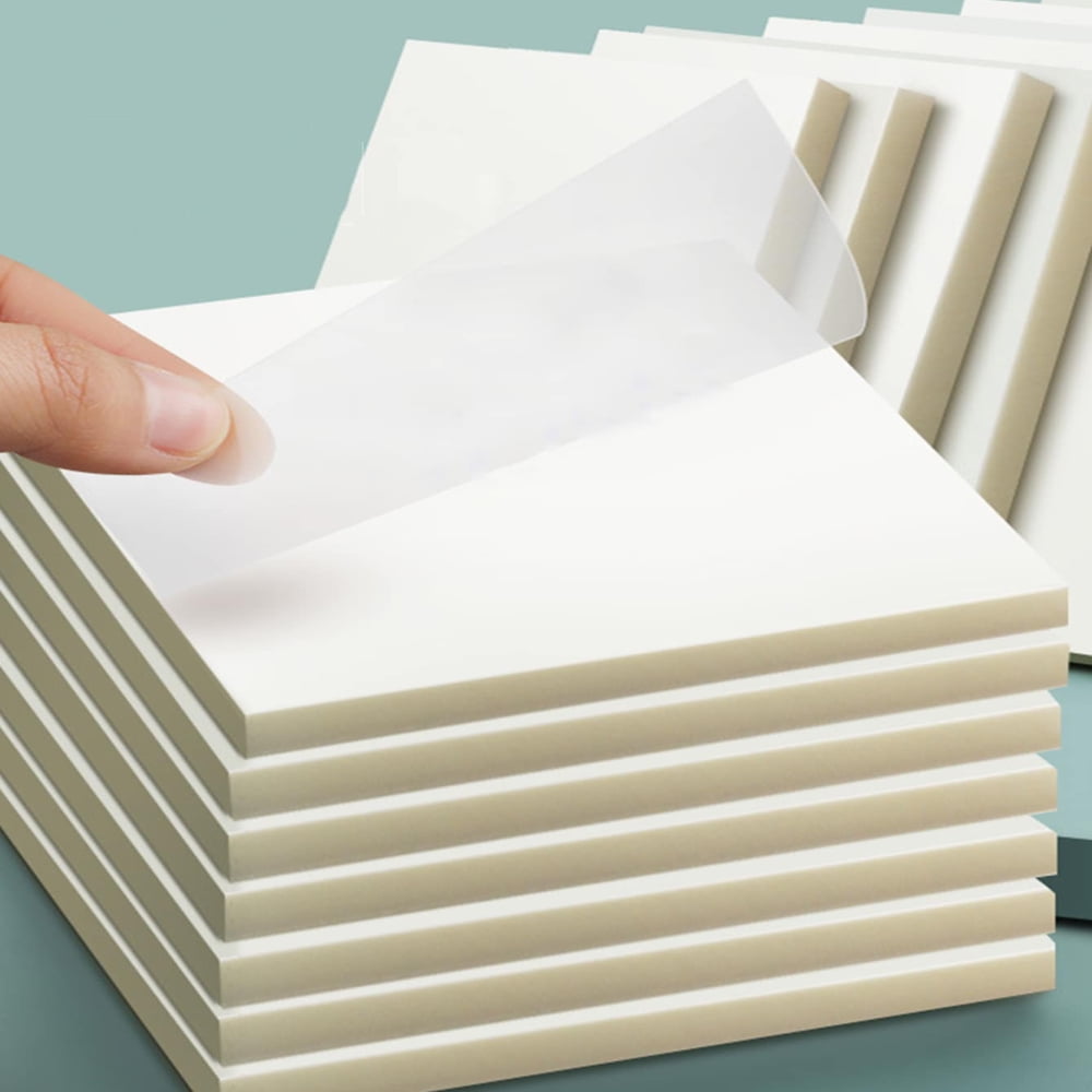 LOVEVER 2 Packs Of 100 Sheets Semi-Transparent Colored Pet Sticky Notes ...