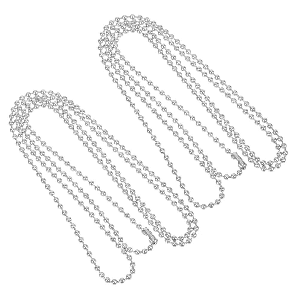 LOVEVER 2 Sets Bead Chains 3mm Round Ball Beading Chains Tags Connector ...