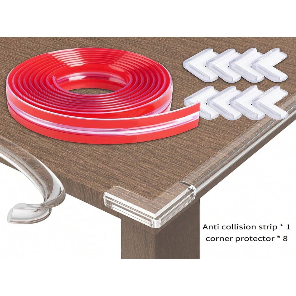 LOVEVER 2m Transparent Collision Protection Strip Plus 4/8 Right-Angle ...