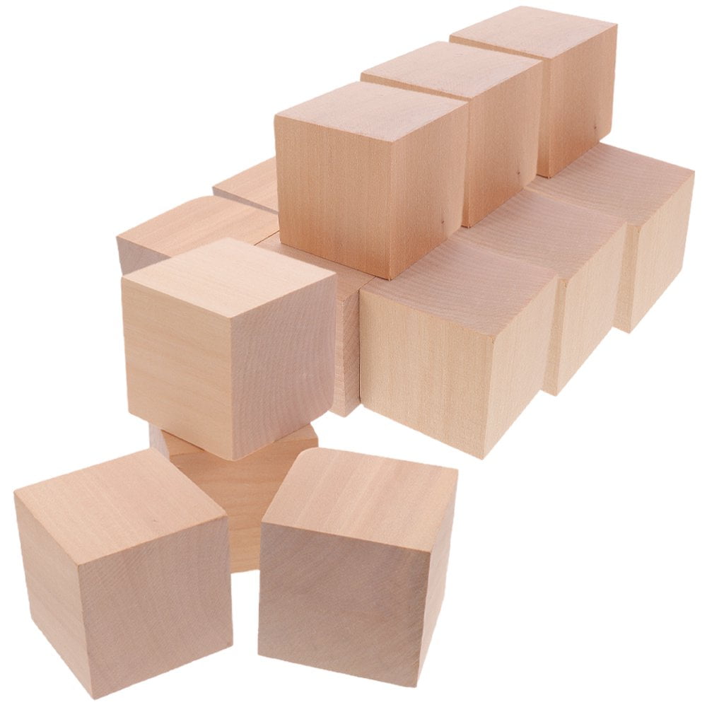 LOVEVER 30Pcs Cube Building Blocks Kids Assemble Blocks Wood Building Blocks Kid Stacking Blocks ...