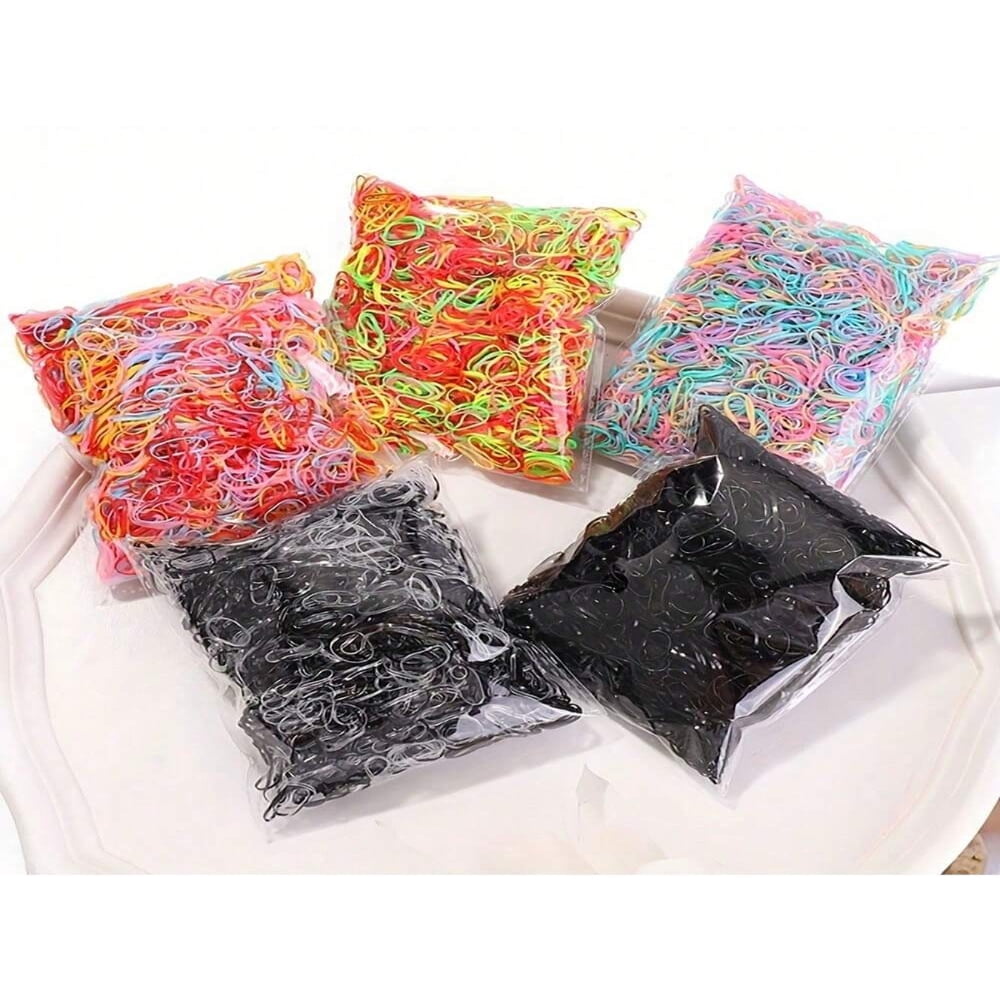 LOVEVER 500pcs Disposable Rubber Band Multi-Colored Mixed Hair Hair ...