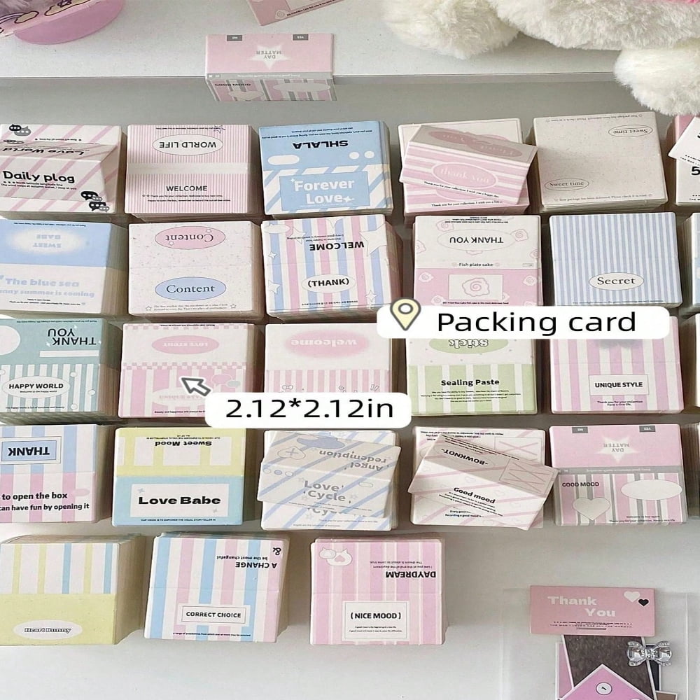 LOVEVER 50pcs Random Korean Macaron Color Tone Mini Square Folded Card ...