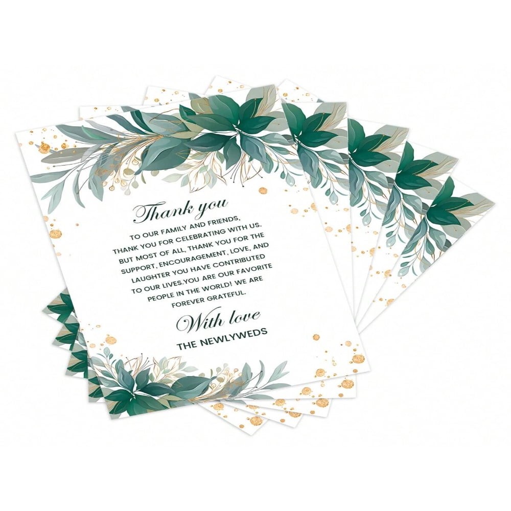 LOVEVER 50pcs Wedding Thank You Place Cards Floral Wedding And Newly ...