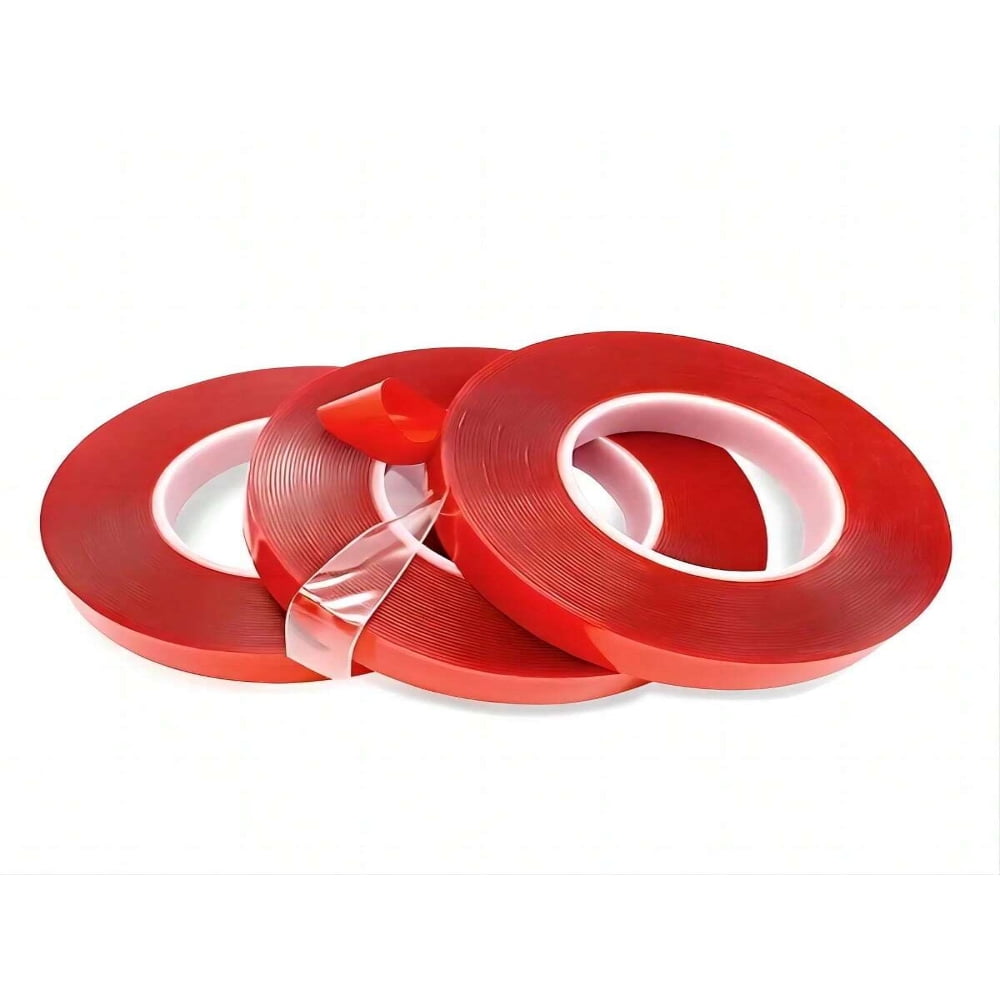LOVEVER 5m Traceless Double-Sided Transparent Tape Red High Strength ...