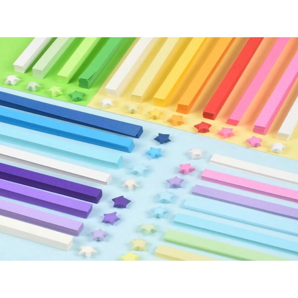 LOVEVER Approx. 540pcs Colorful Gradient Color Star Pattern Origami ...