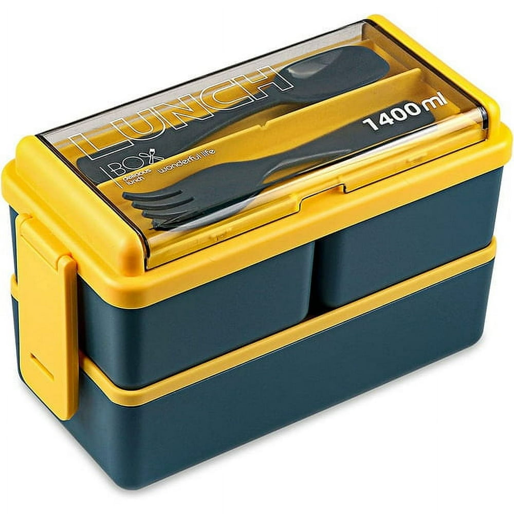 LOVEVER Bento Box Adult Lunch Box Stackable 49OZ Bento Boxes for Adults ...