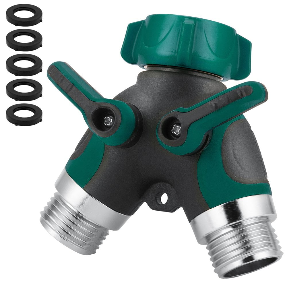 LOVEVER Garden Hose Splitter 2 Way - Heavy Duty Metal Water Hose ...