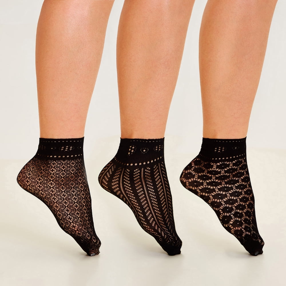 LOVEVER Hollow Out Mesh Socks 3pairs - Walmart.com