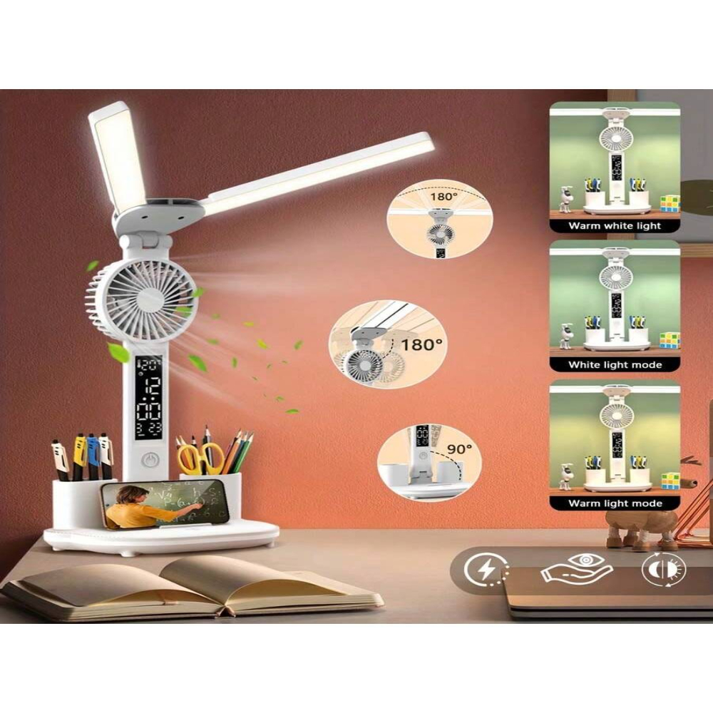 LOVEVER Multi-Functional LED Desk Lamp With Built-In Fan - Great For ...