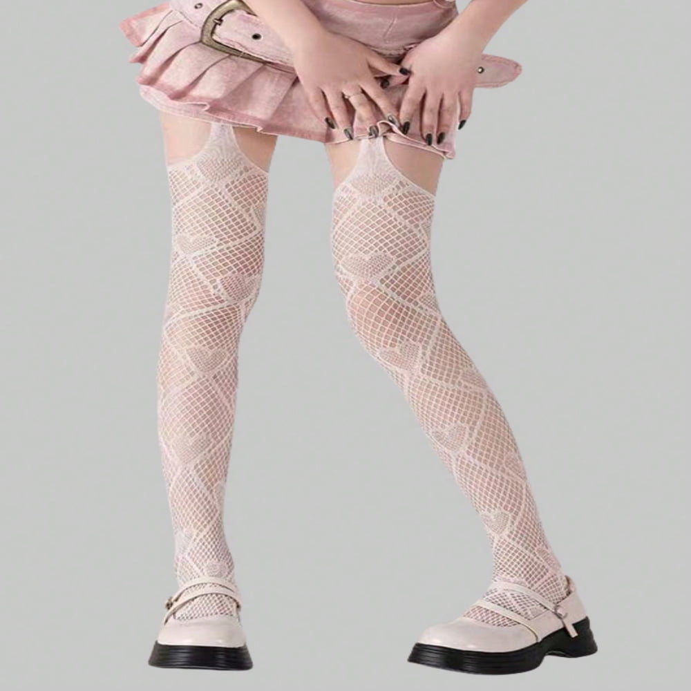 LOVEVER ROMWE Fairycore 1pair Women‘s Diamond & Heart Pattern Thigh ...