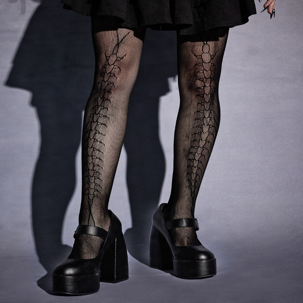LOVEVER ROMWE Goth Centipede Pattern Fishnet Tights - Walmart.com