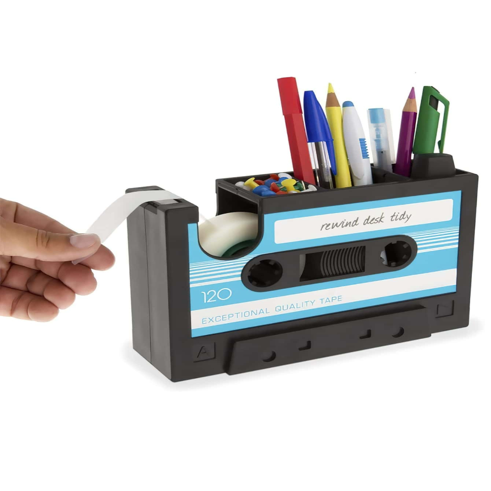 LOVEVER Retro Cassette Tape Machine + Brush Pot Pen Pencil Holder ...