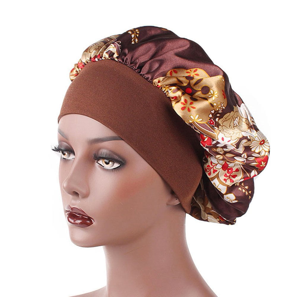 LOVEVER Silk Satin Bonnets for Women Curly Hair Cover Sleep Cap Satin ...