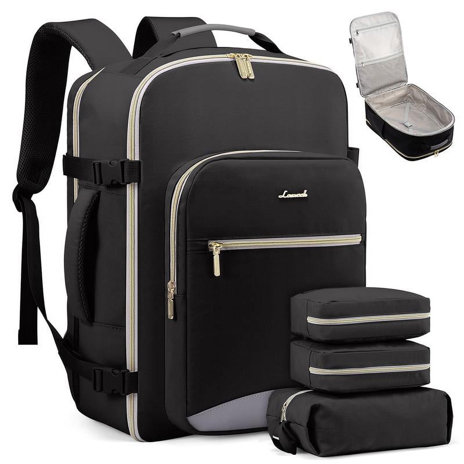 LOVEVOOK Colorblock Carry-On Travel Backpack with 3 Packing Cubes and ...