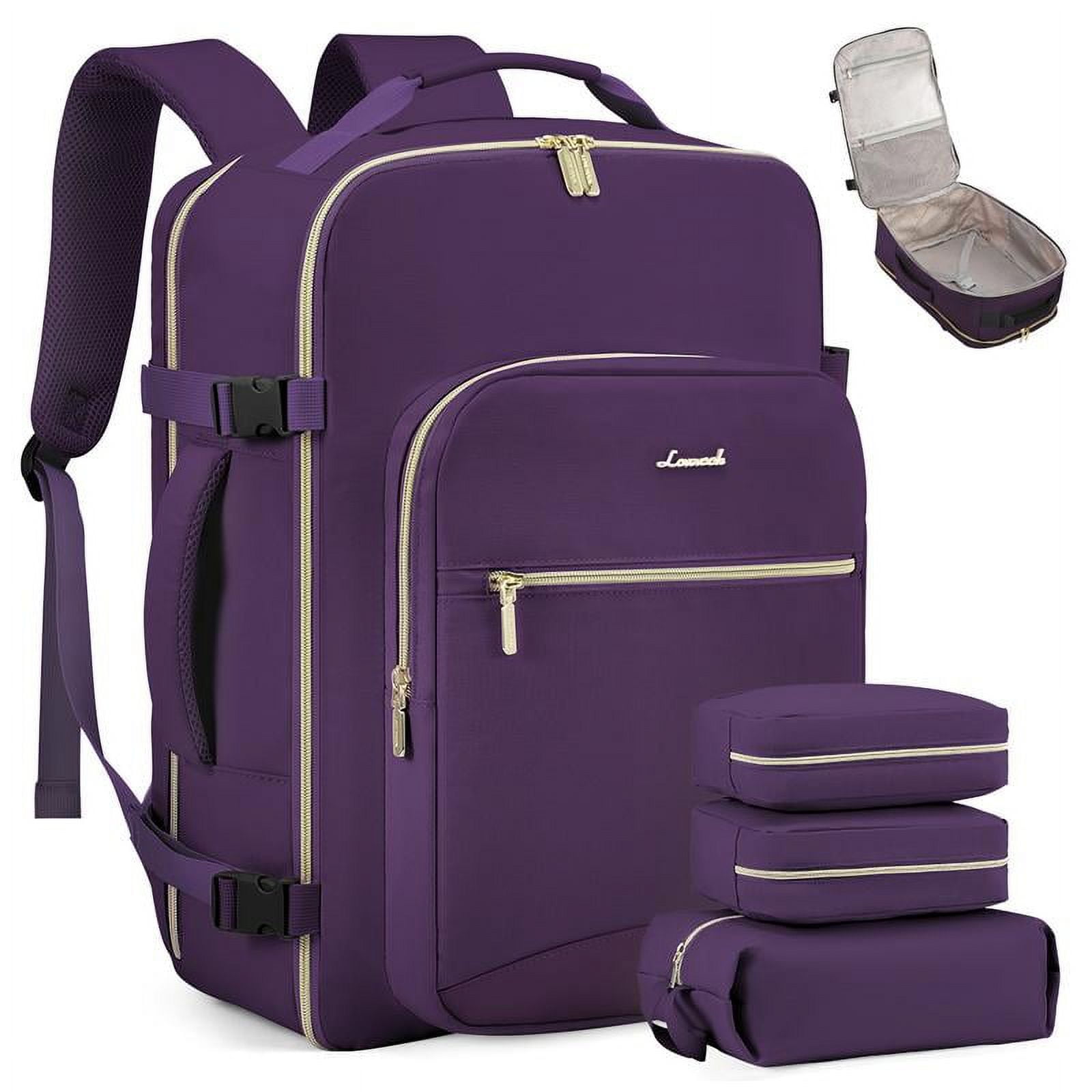 LOVEVOOK Colorblock Carry-On Travel Backpack with 3 Packing Cubes and ...