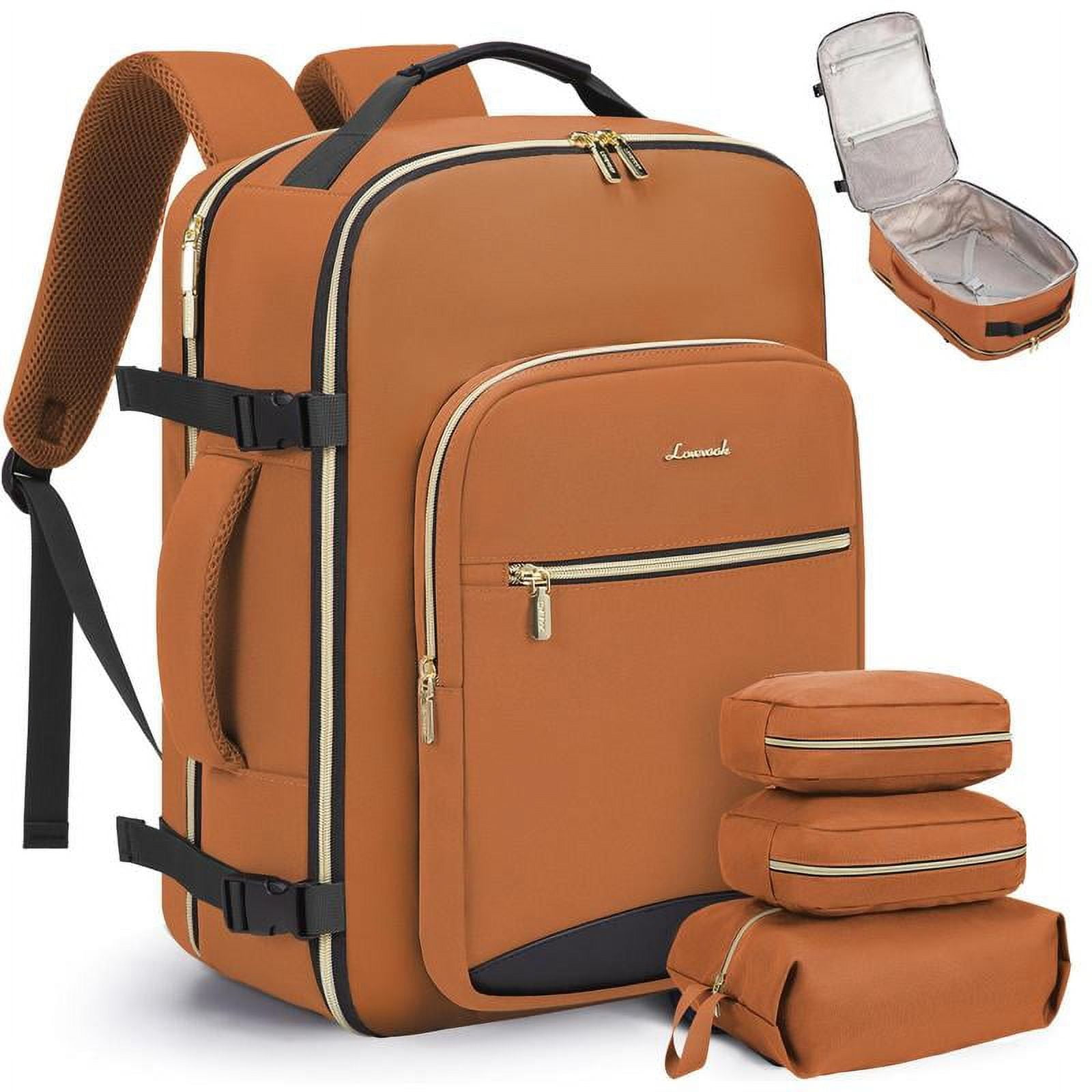 Colorblock Carry-On Travel Backpack with 3 Packing Cubes and Laptop ...