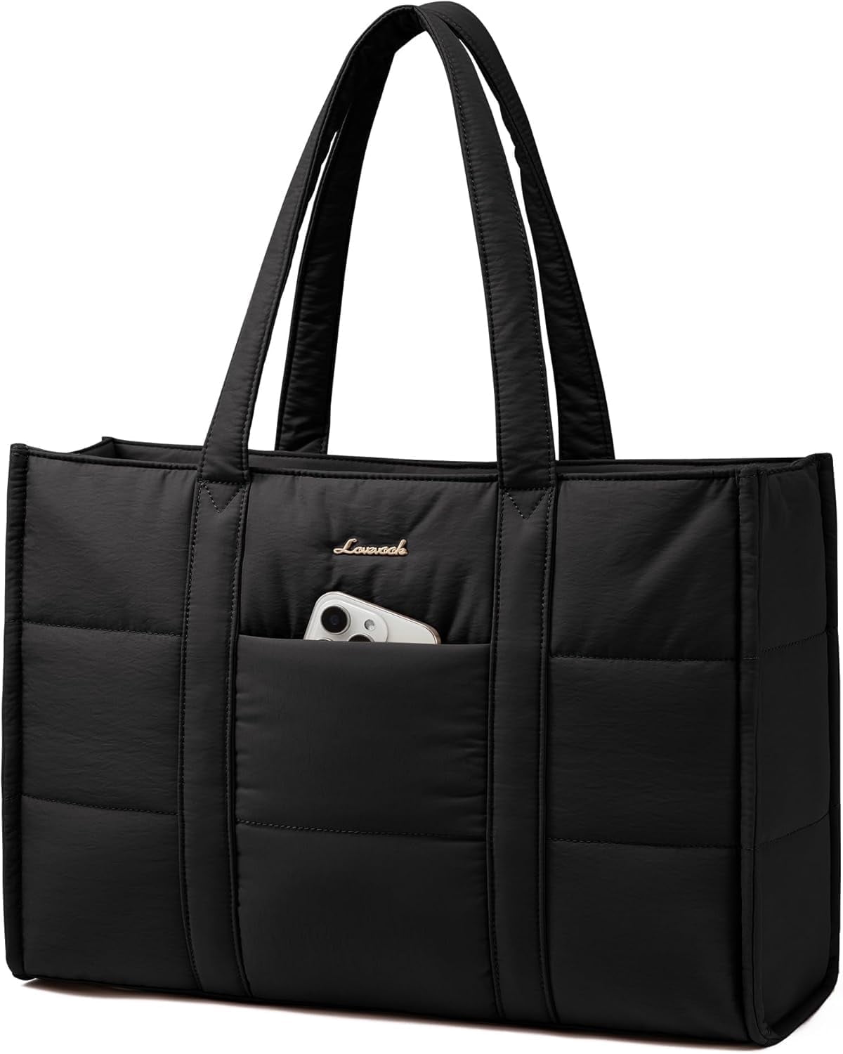 LOVEVOOK Puffer Laptop Tote Bag, Large Work Travel Laptop Bag for for ...
