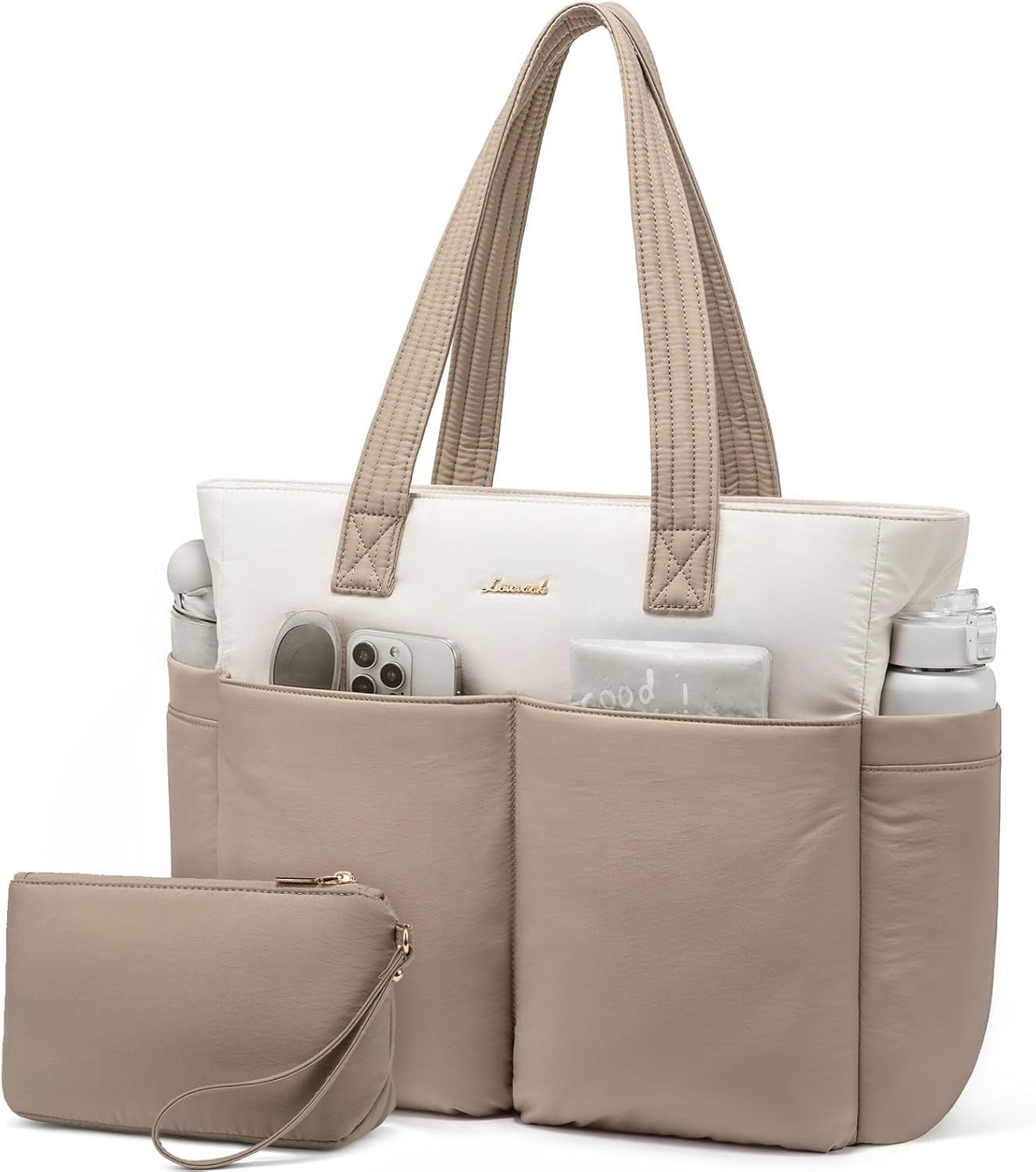 LOVEVOOK Puffer Tote Bag for Women, Lightweight Work Bag, Travel Tote ...