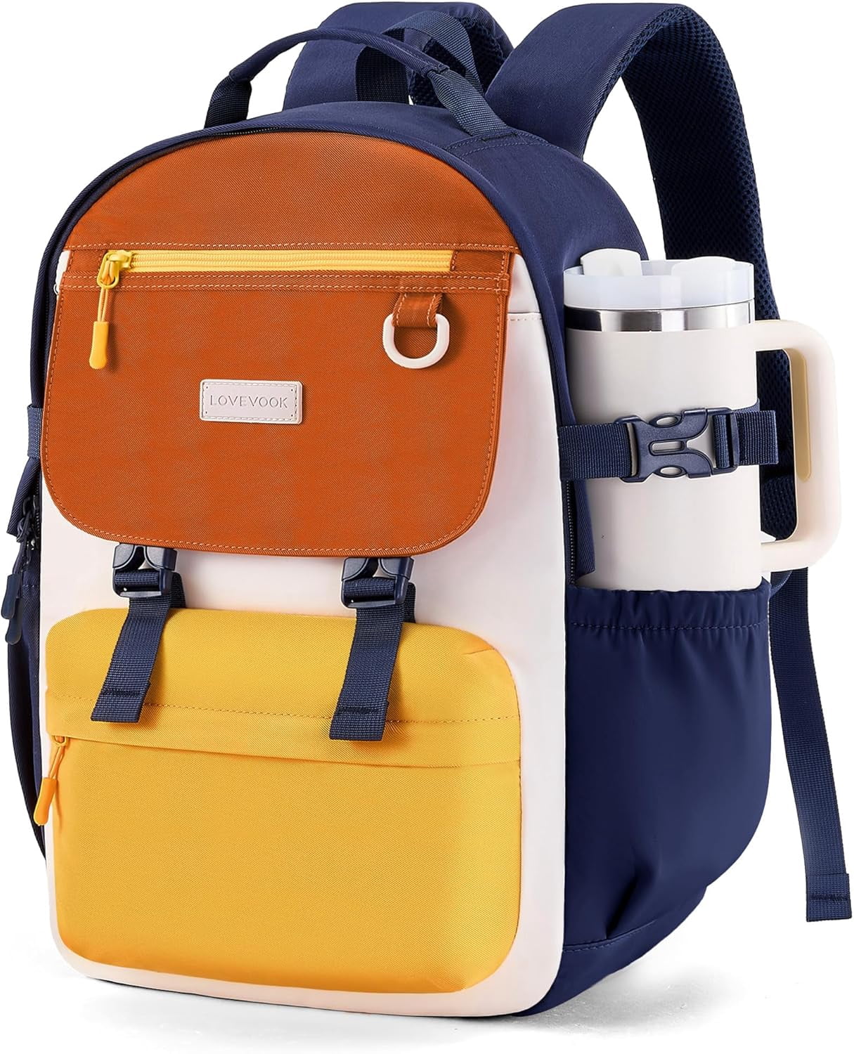 LOVEVOOK School Backpack for Girls with Large Tumbler Holder Pockets ...