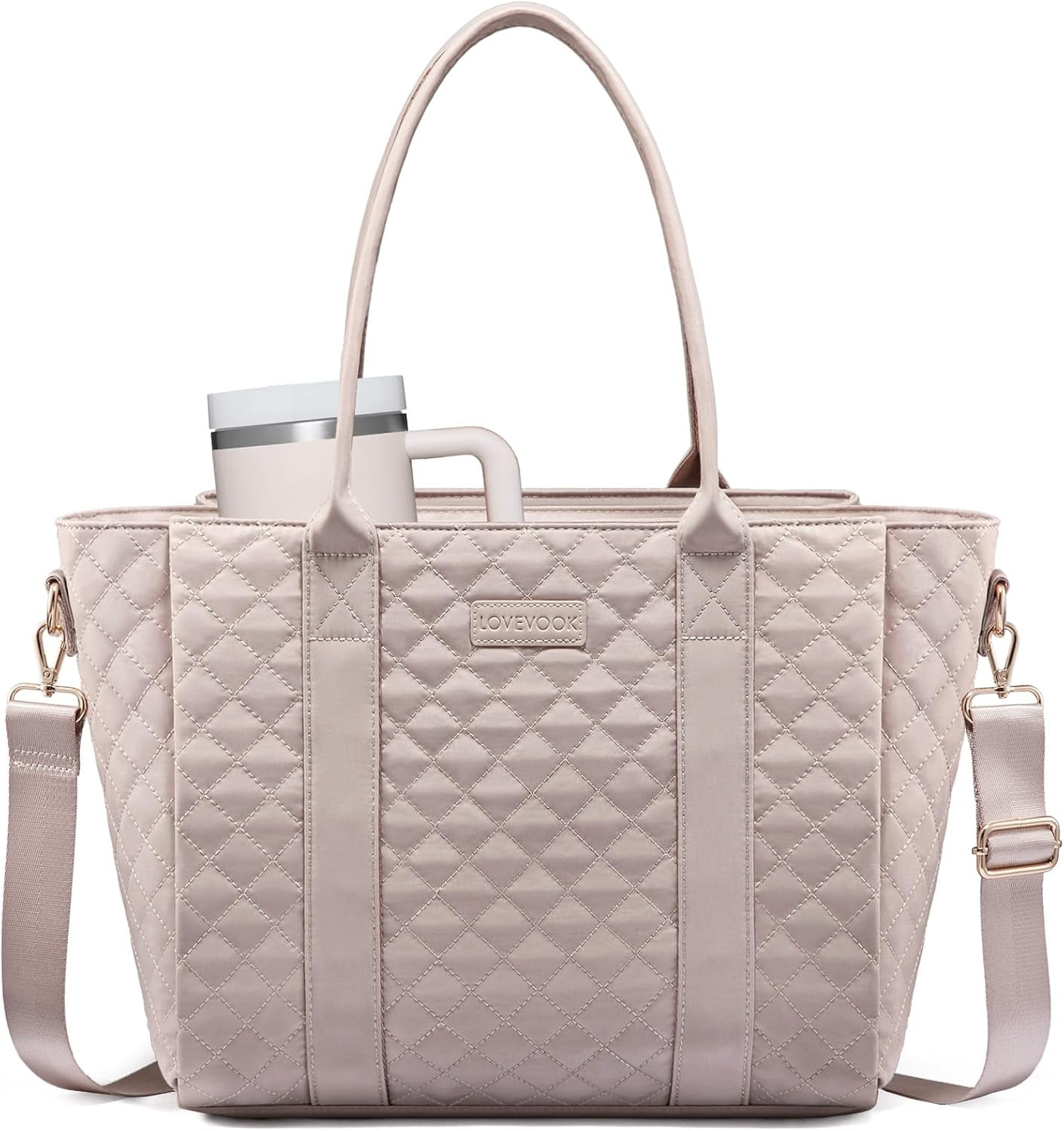 LOVEVOOK Tote Bag For Women, Large Work Tote Laptop Bag, Quilted ...