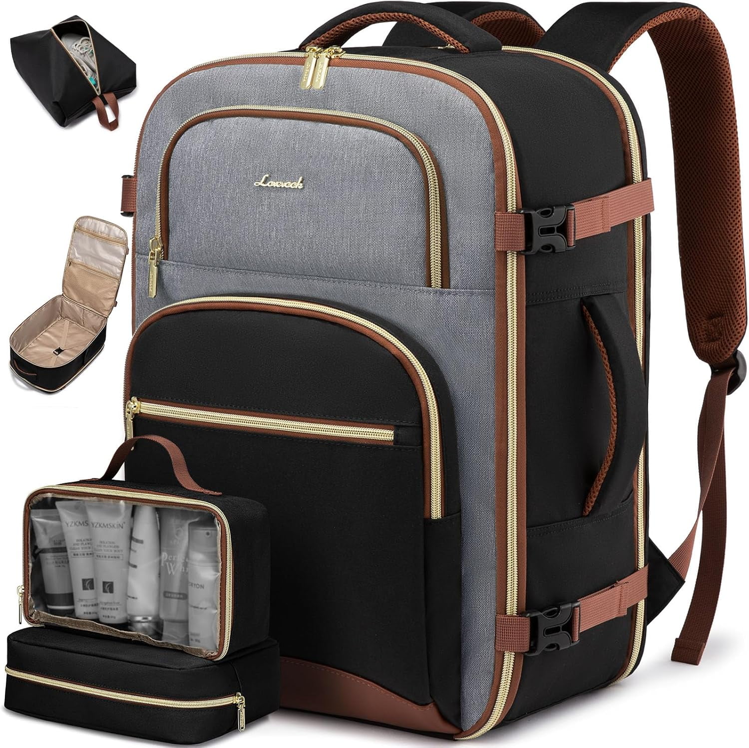 LOVEVOOK Travel Backpack Carry on Flight Approved 40L,Waterproof TSA ...