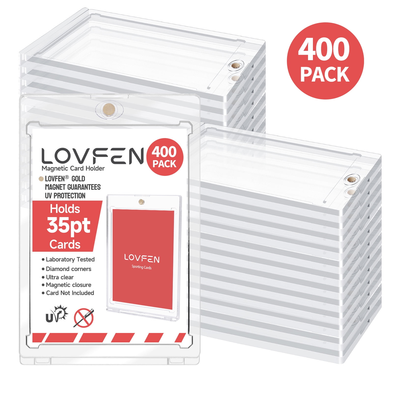 LOVFE 400ct Magnetic Card Holder for Trading Cards, 35pt One Touch Card ...