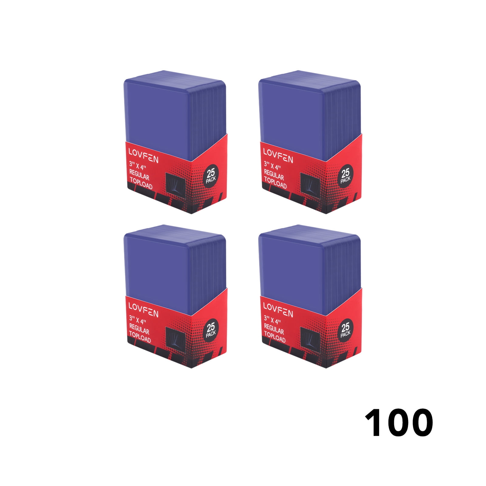 LOVFEN 100ct 3 "X4" Top loader, hard card sleeve, baseball card ...