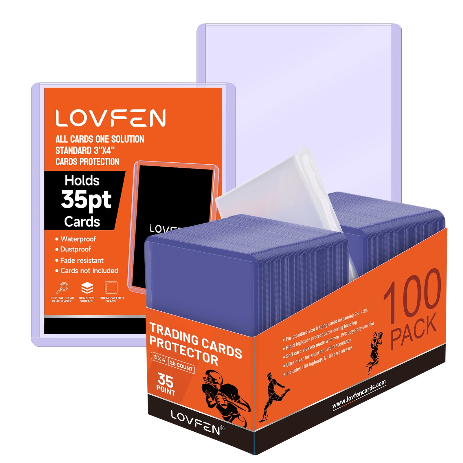 LOVFEN 200 Packs Card Sleeves Top Loads For Cards, 3" X 4" Baseball ...