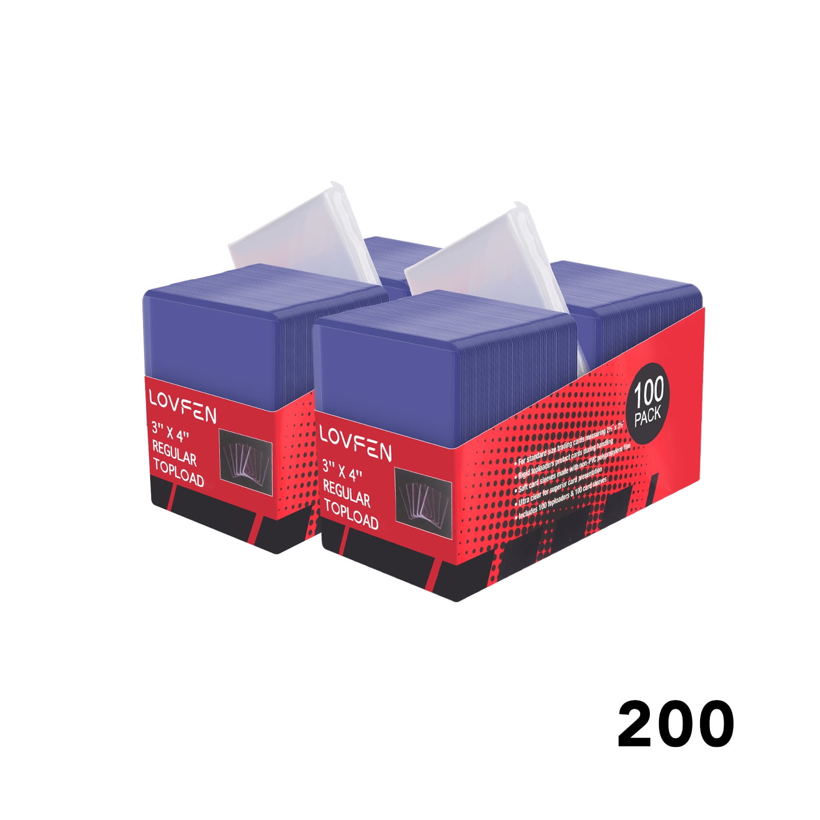 LOVFEN 400ct Top Loader 3 "X4", Baseball card protector Hard plastic, Trading Card Sports Card ...