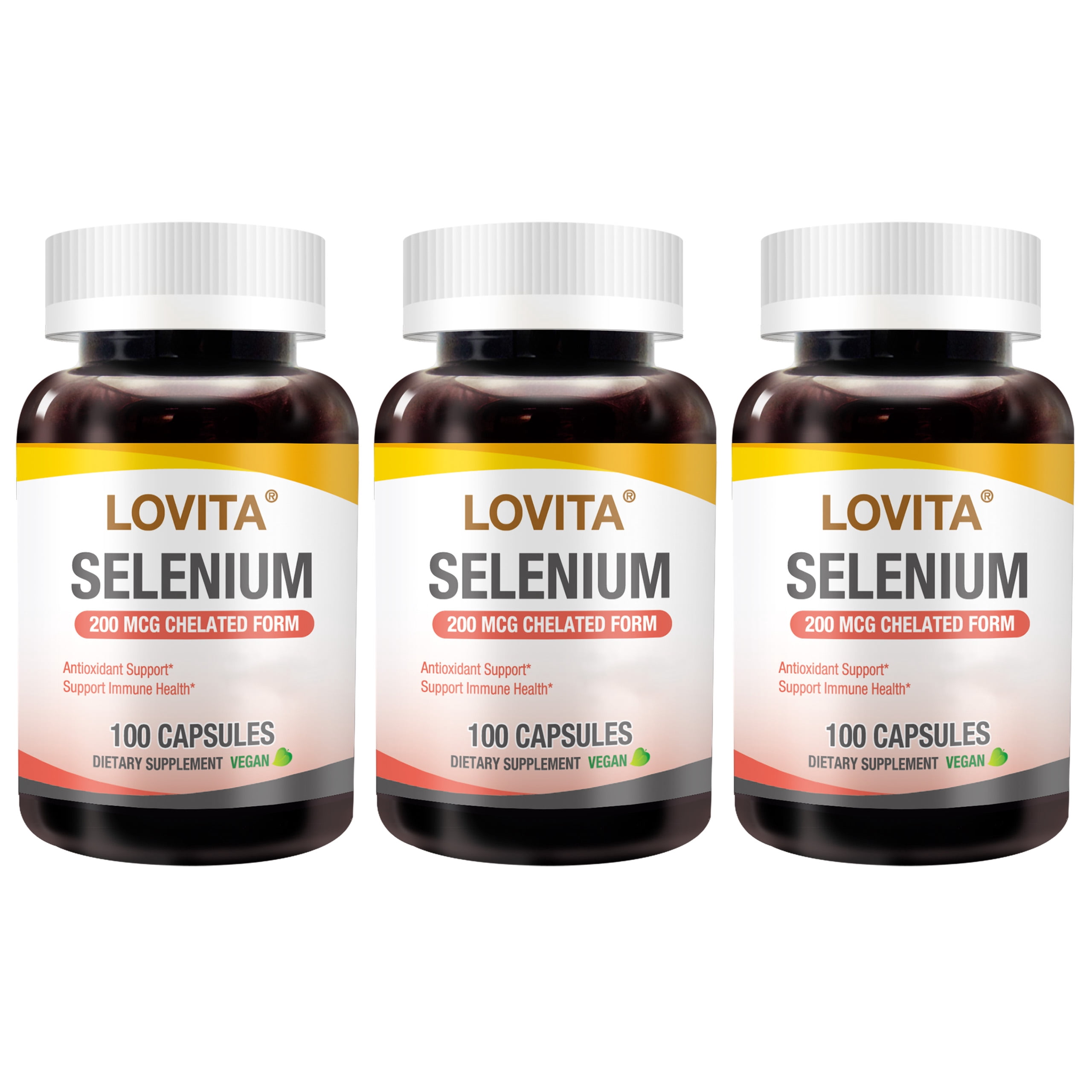 LOVITA Selenium 200 mcg (as Glycinate Chelate) – High Absorption, Yeast ...