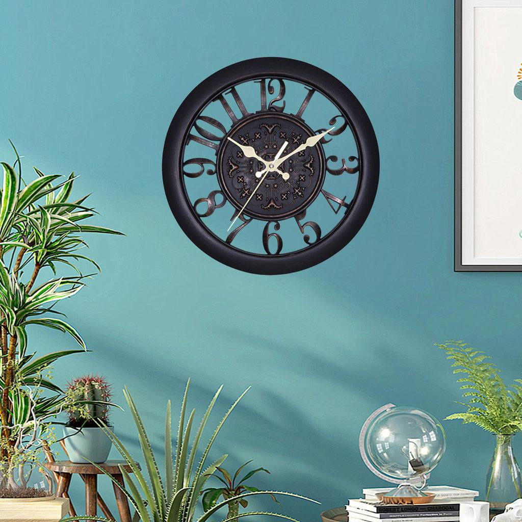 LOVIVER 11 inch Retro Wall Clock with Number European Battery Operated ...