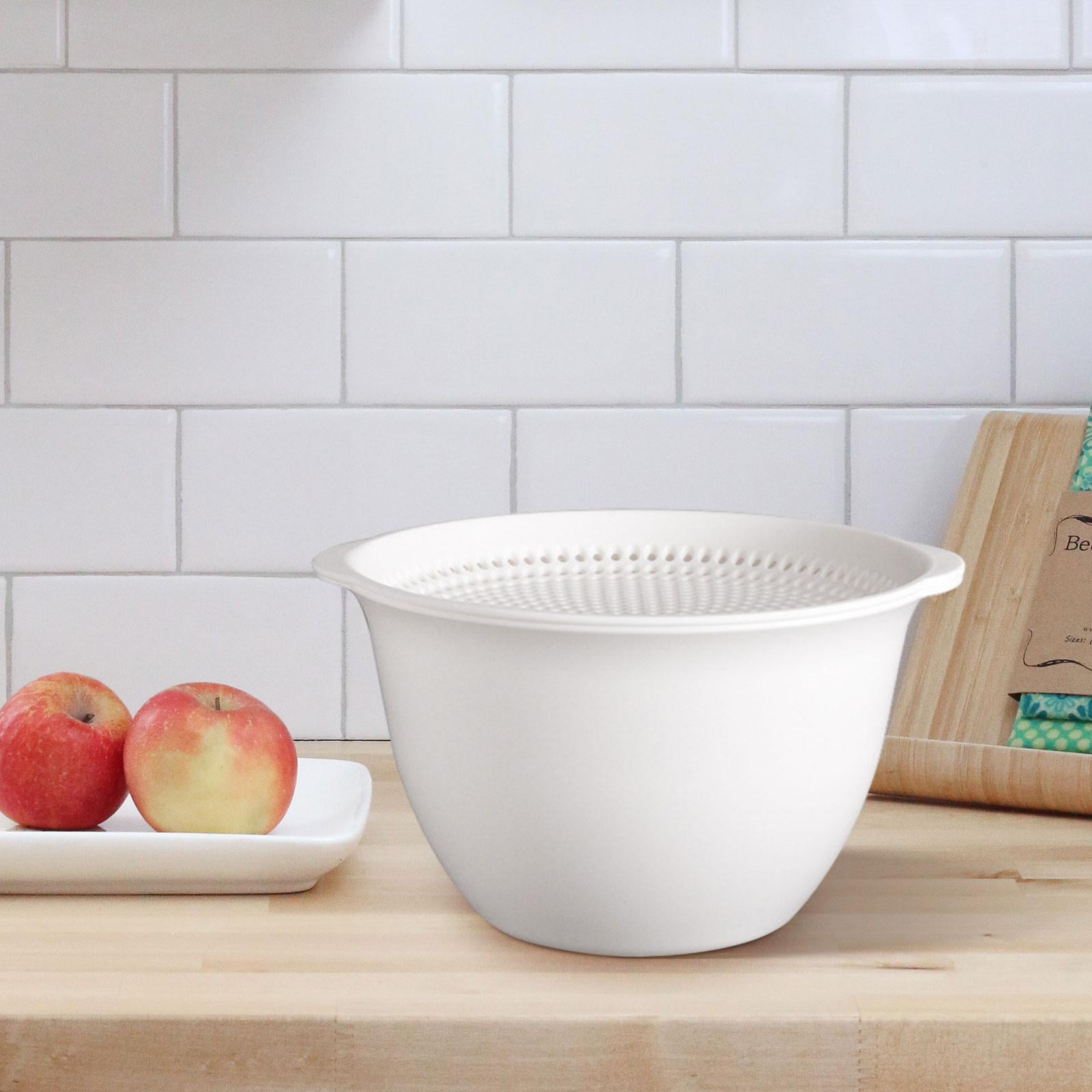 LOVIVER 2 Layer Draining Basket Countertop Fruit Bowl Vegetable ...