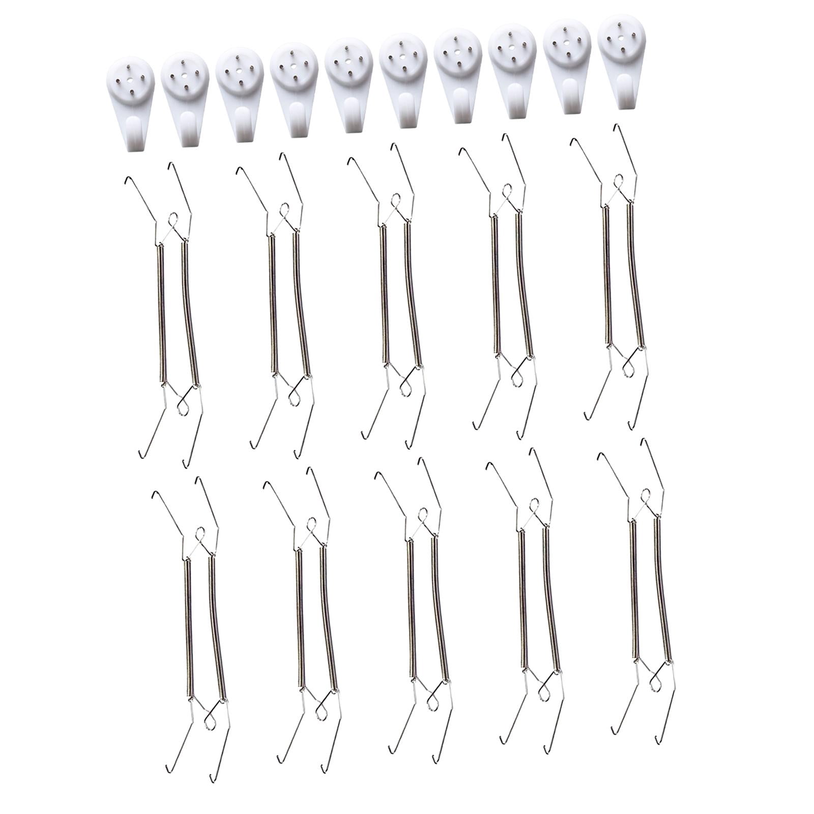 LOVIVER 20 Pieces Invisible Plate Hangers Decorative Wire Plate Hangers ...