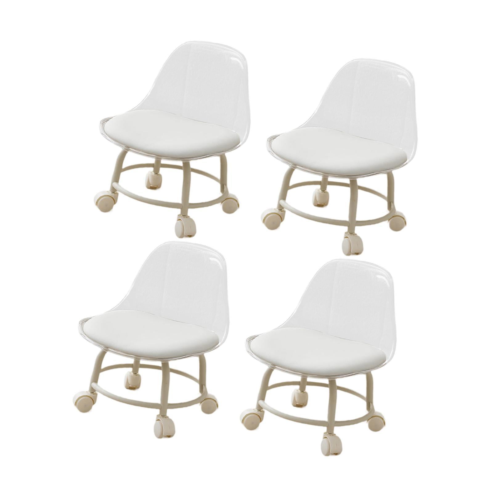 LOVIVER 4 Pieces Low Rolling Stool Scoot Stool with Wheels, Roller ...