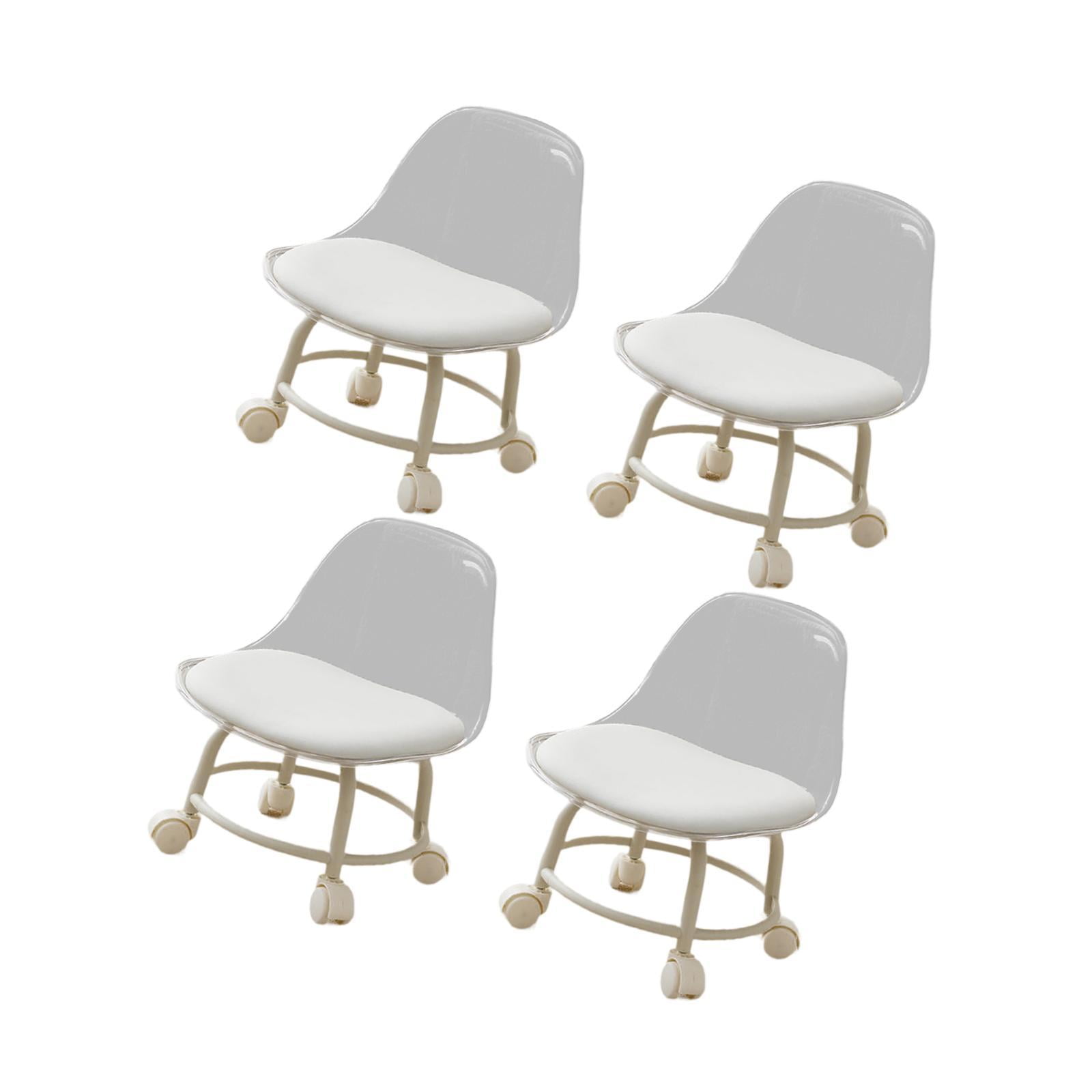 LOVIVER 4 Pieces Low Rolling Stool Scoot Stool with Wheels, Roller ...