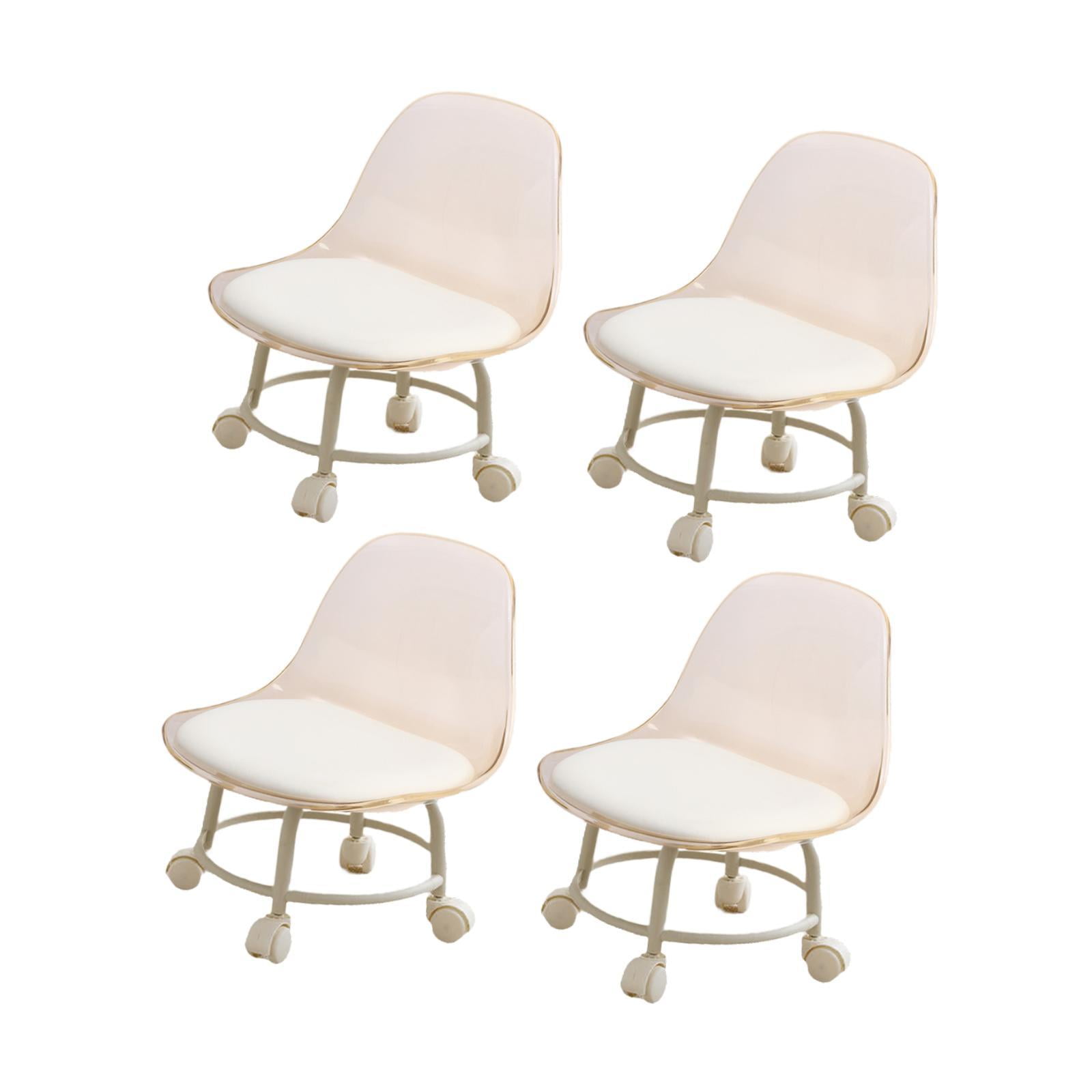 LOVIVER 4 Pieces Low Rolling Stool Scoot Stool with Wheels, Roller ...