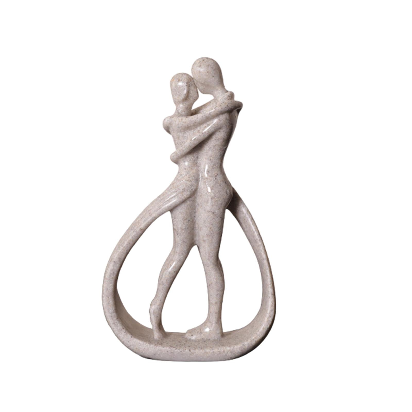 LOVIVER Abstract Couple Statue Hugging Couple Abstract Figurine Resin ...