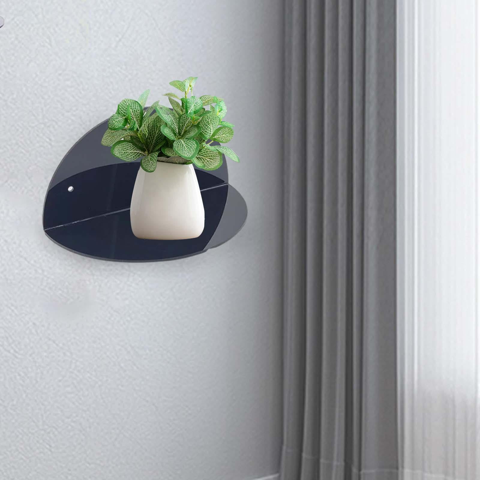 LOVIVER Acrylic Small Floating Shelf Acrylic Wall Shelf Modern Half ...