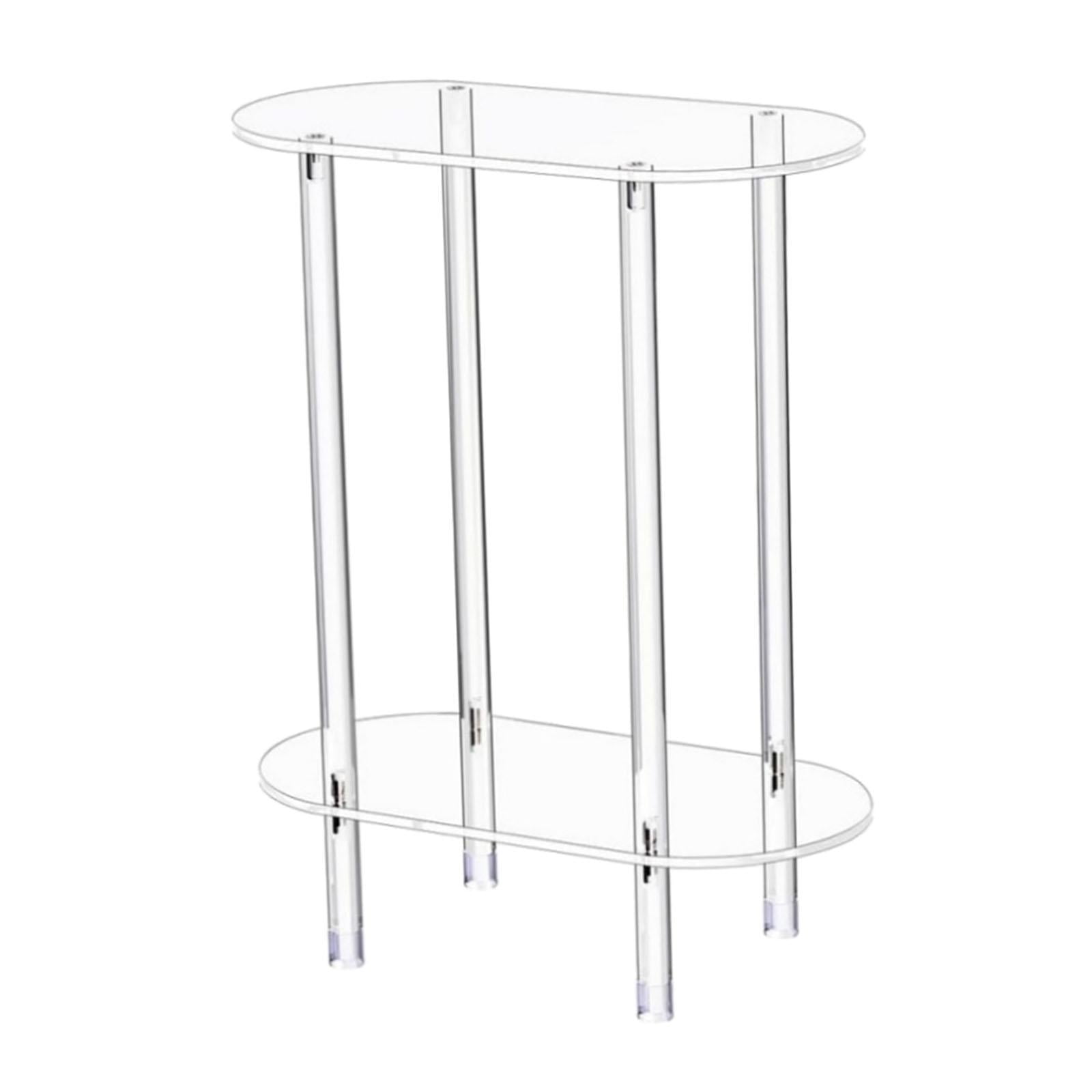 LOVIVER Acrylic Small Table Bedside Cabinet 2 Tiers Portable Decor Anti ...
