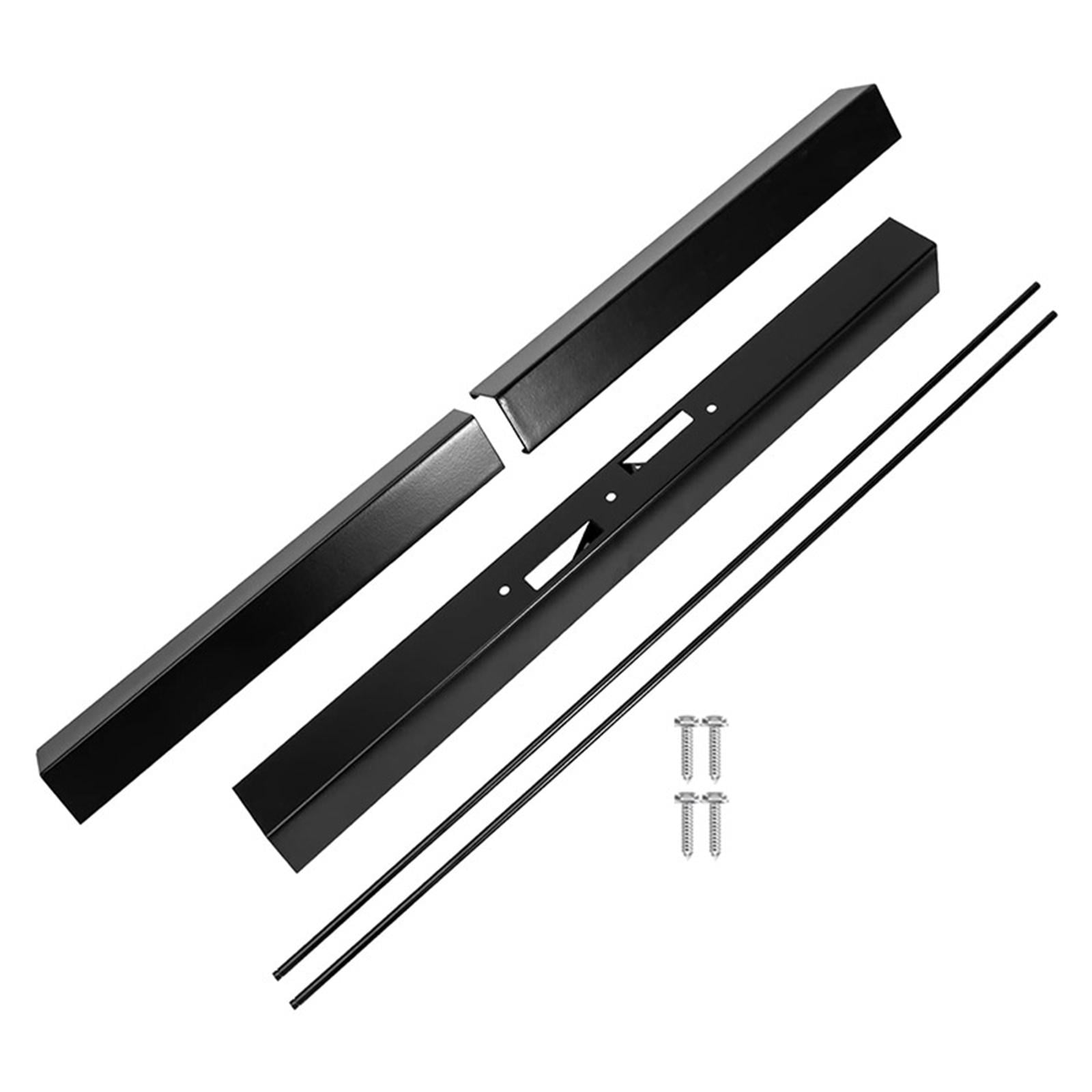 LOVIVER Adjustable Curtain Rod and Valance Fireplace Rod Black Metal ...