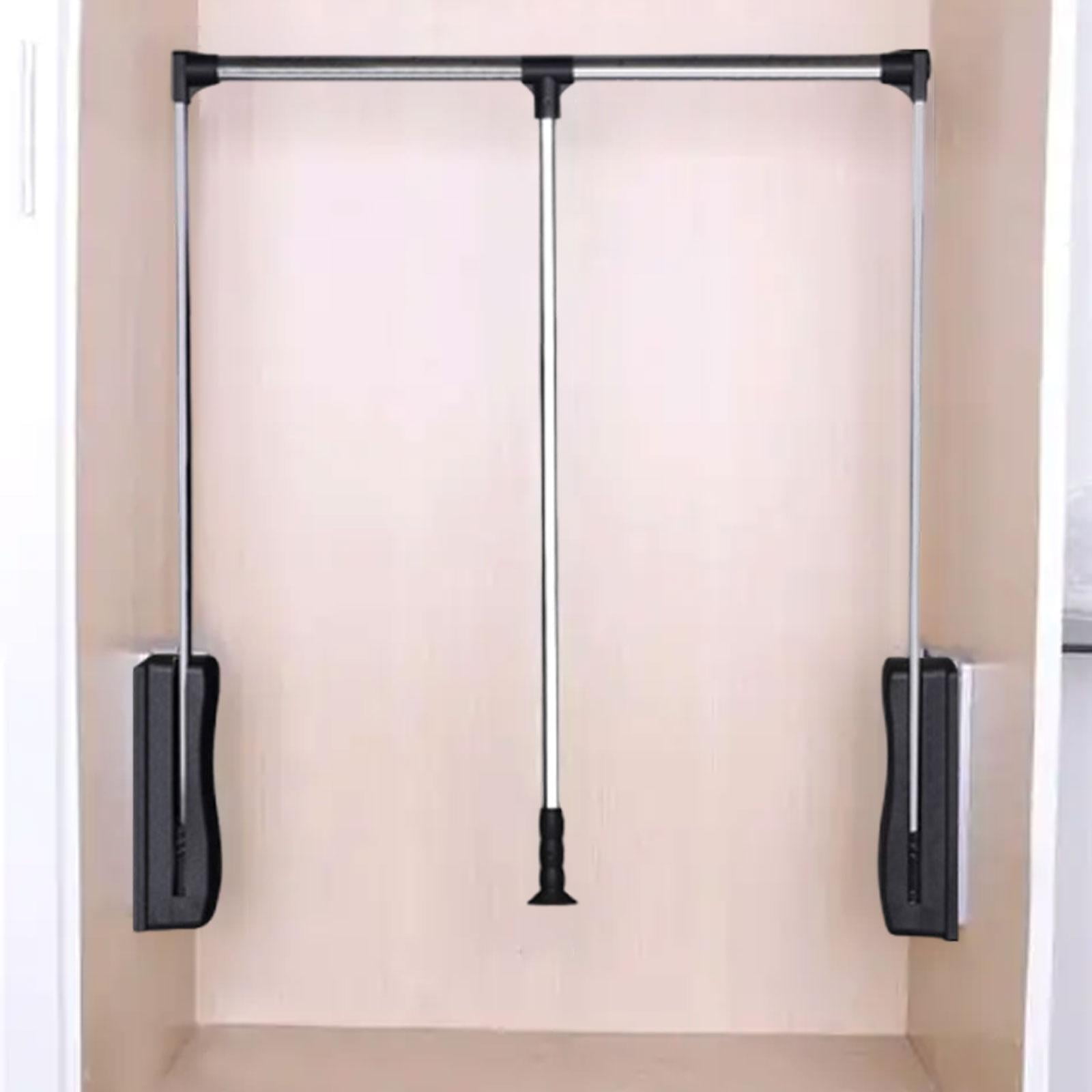 LOVIVER Adjustable Wardrobe Lift Rail Organizer Two Way Buffering Space ...