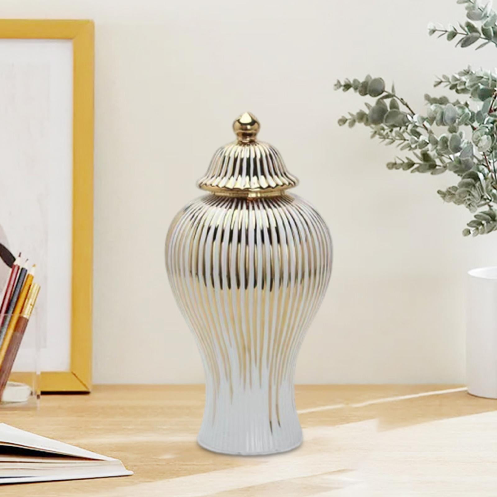 LOVIVER Antique Porcelain Jar Handmade with Lid Modern Collectible ...