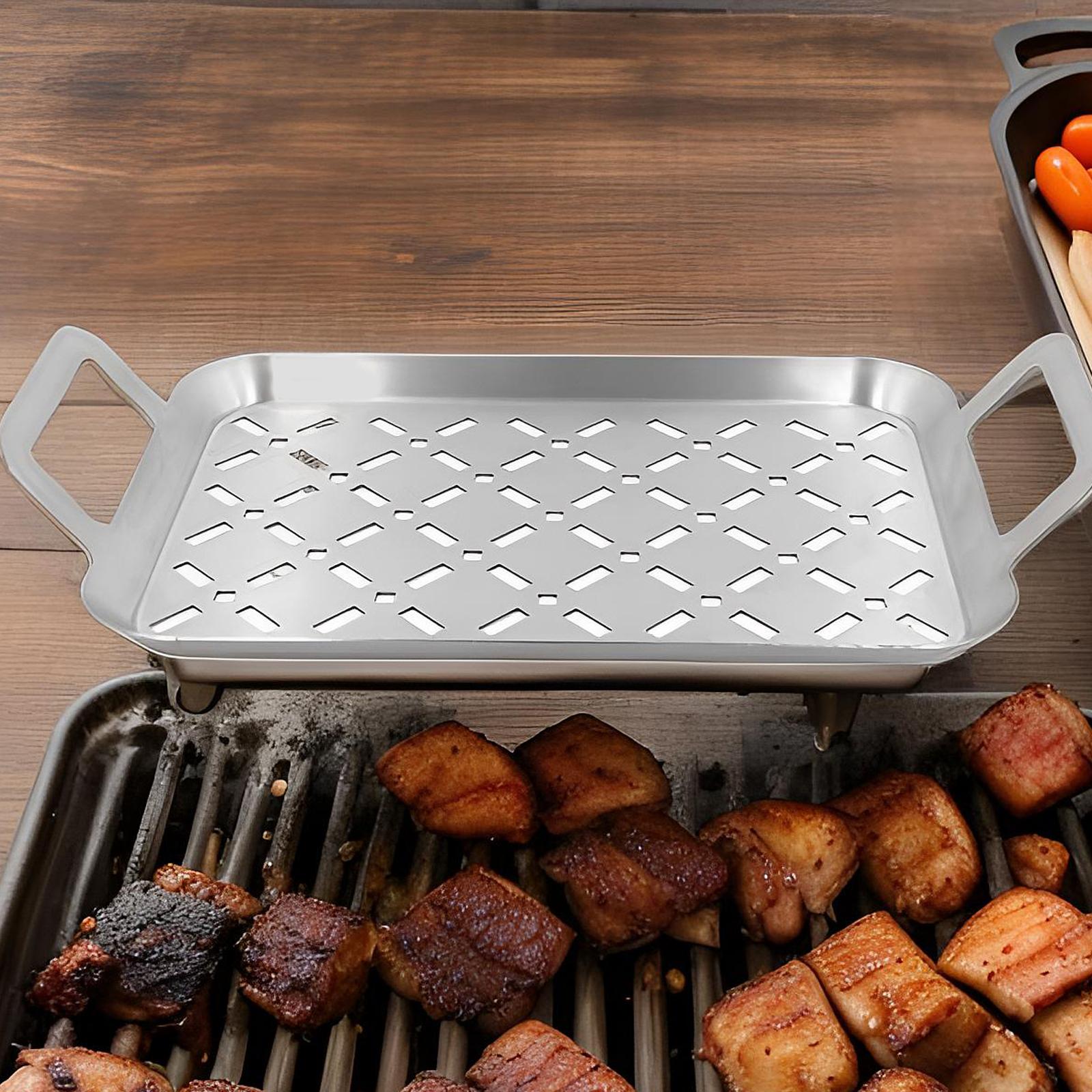 LOVIVER BBQ Grill Topper BBQ Barbecue Plate Hollow Frying Pan Outdoor ...
