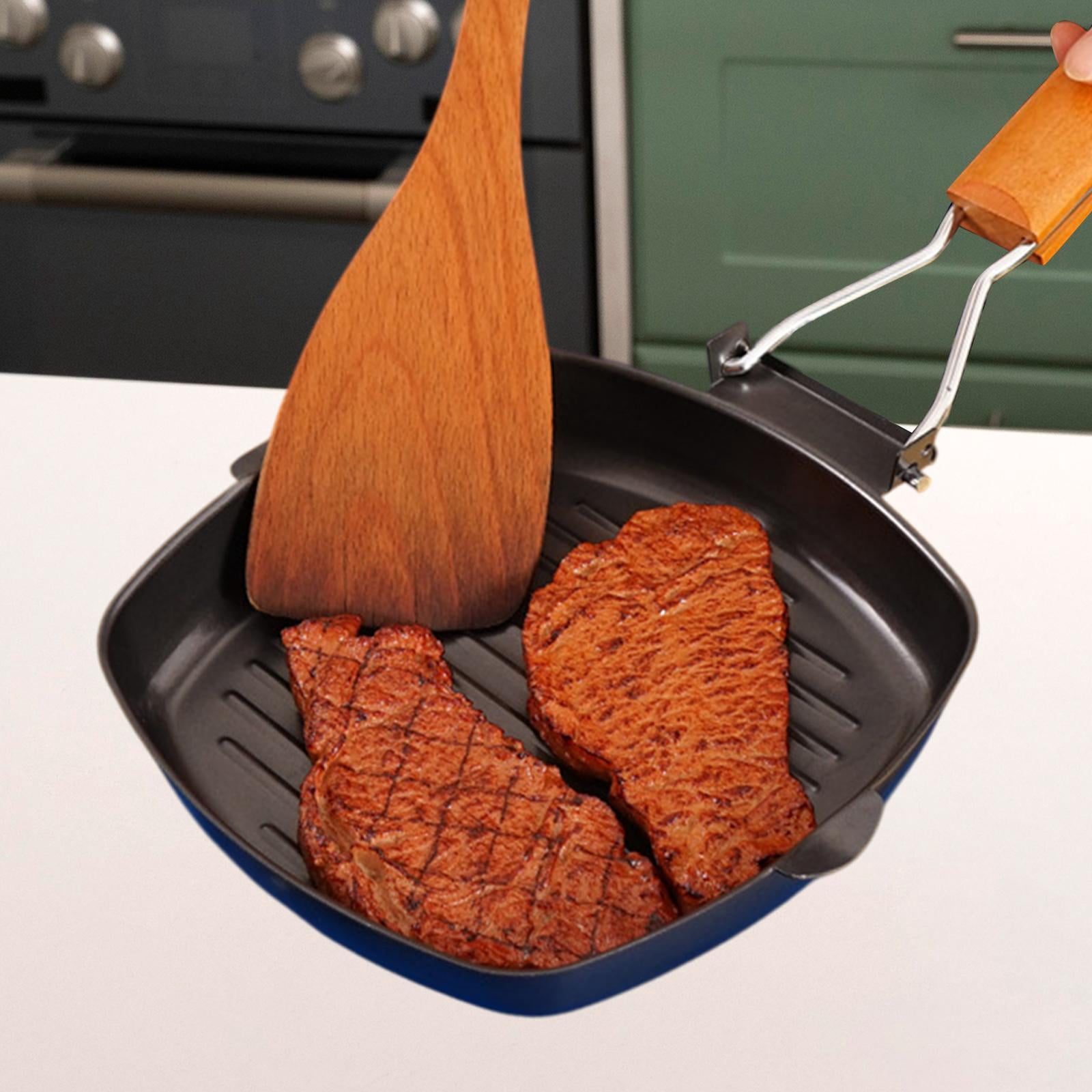 LOVIVER Barbecue Grill Pan Steak Plate Foldable Handle Lightweight ...