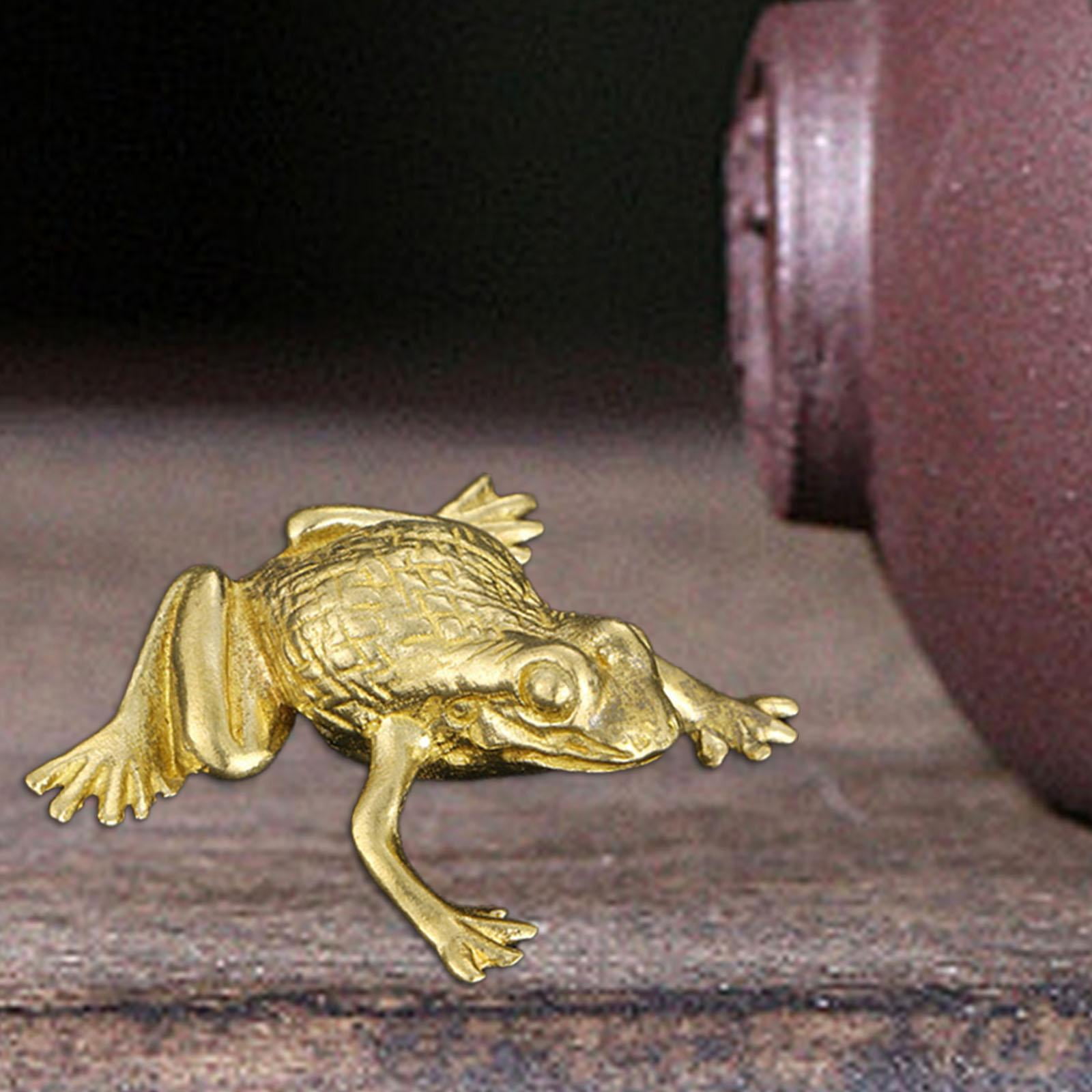 LOVIVER Brass Figurine Tea Pet Ornament Desktop Frog Decor Desktop Feng ...