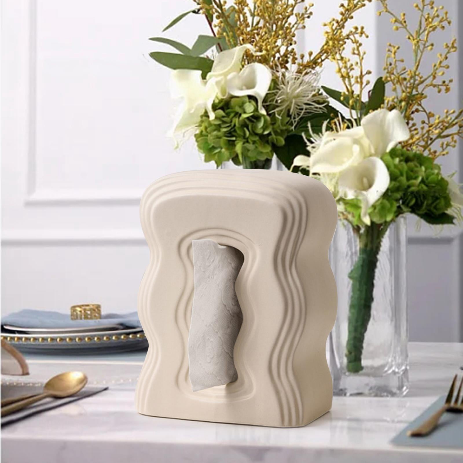 LOVIVER Ceramic Desktop Tissue Box Facial Tissue Holder Home Decoration ...